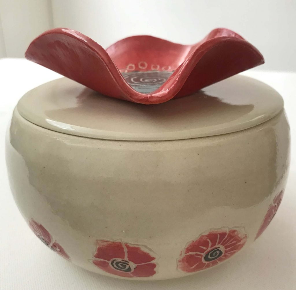 Buy Poppy Flower Lid Dahi Pot online - Oriri